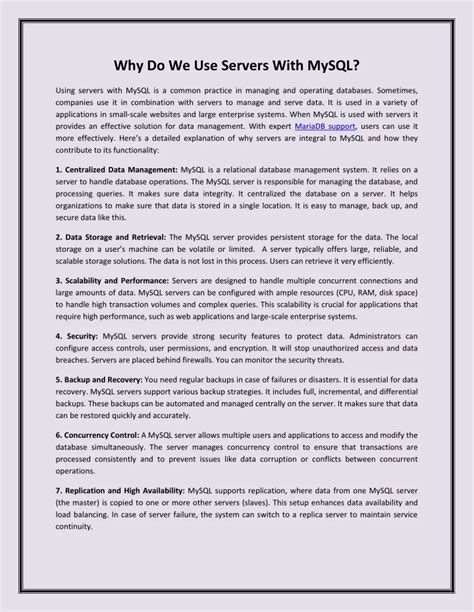 Ppt Why Do We Use Servers With Mysql Powerpoint Presentation Free