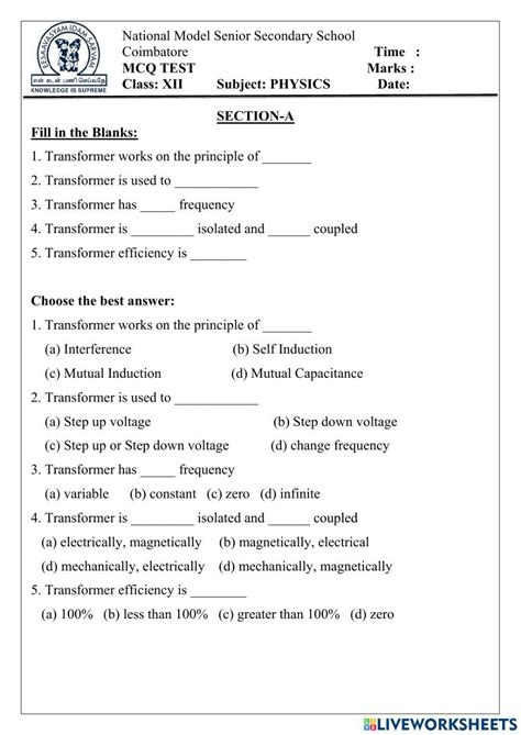 Transformers Worksheet Solve For Step Up Or Step Down Solutions Worksheets Library