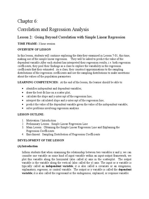 Lesson 6 02 Regression 2 Pdf Regression Analysis Correlation And