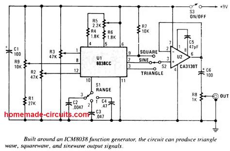 Useful Function Generator Circuit Diagrams Explained Homemade Circuit Projects
