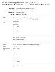 uop prog fund term1 19 20 Self-Quiz Unit 6 attempt 5.pdf - CS 1101 Programming Fundamentals ...