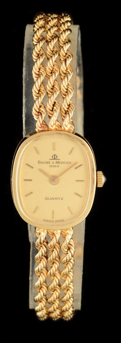 Lot Detail Ladies 14k Gold Baume And Mercier Quartz Wrist Watch