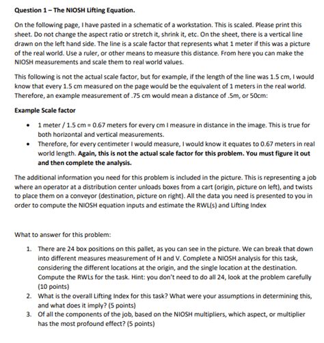 Question 1 The Niosh Lifting Equation On The