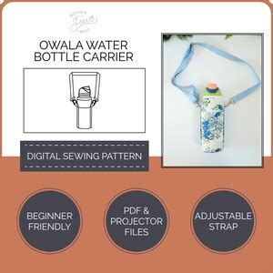 Water Bottle Carrier Sewing Pattern Pdf With Adjustable Strap Owala