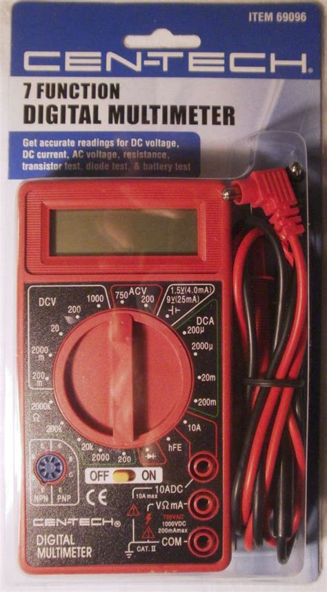 Cen Tech 7 Function Digital Multimeter Manual