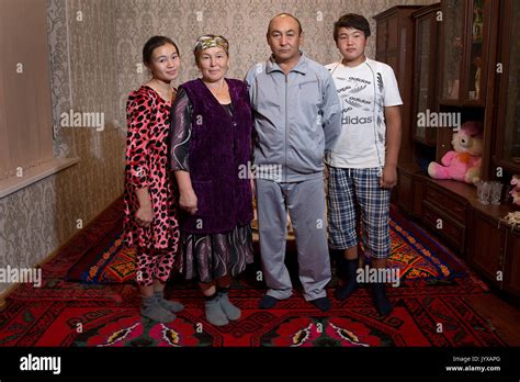 The Alimbekov family at home. Father Kanybek is a trained hydro ...