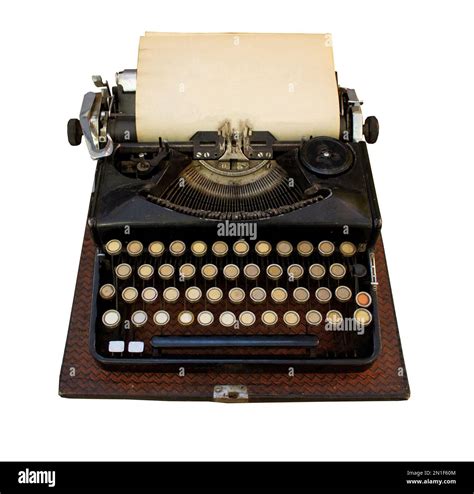 Old Typewriter Isolated On White Background Retro Vintage Typewriter