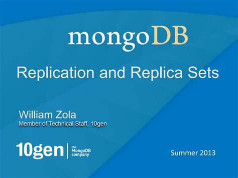 Webinar Replication And Replica Sets Pptx