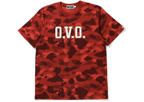 Bape X Ovo Color Camo Tee Red Fw20