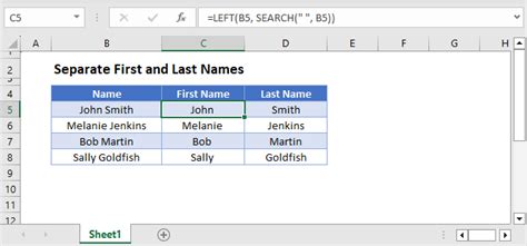 Separate First And Last Names Excel Google Sheets Automate Excel