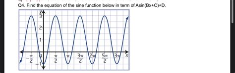 solved q4 find the equation of the sine function below in