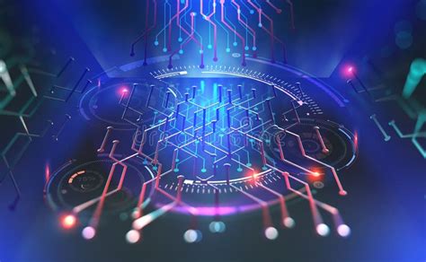 Computer Technology Of The Future Microchip Quantum Processor Stock