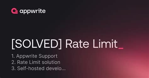 Solved Rate Limit Threads Appwrite