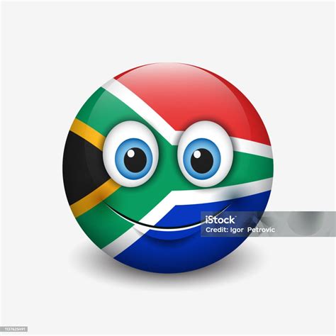 귀여운 이모티콘 남아 있는 흰색 배경에 고립 된 남아프리카 국기 동기스마일벡터 일러스트 공 스포츠 장비에 대한 스톡 벡터 아트 및 기타 이미지 공 스포츠 장비 귀여운