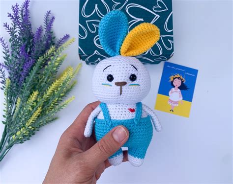 Birthday T Ukrainian Bunny Toy Crochet Bunny Stuffed Etsy