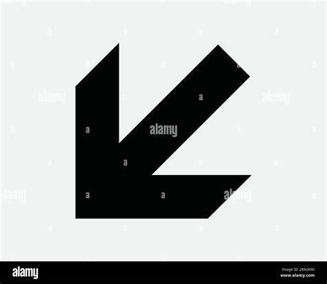 Bottom Left Arrow Icon Point Pointer Exit Path Entrance Navigation Direction Traffic Road Sign
