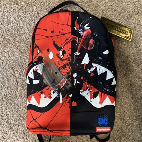Sprayground Harley Quinn Backpack Black And Red Depop