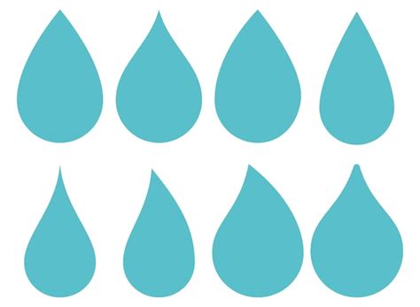 Droplets Set Flat Style Free Vector