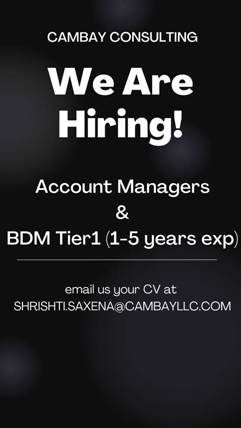 Shrishti Saxena On Linkedin Cambayconsulting Accountmanagers Bdm Location Primevendor Tier