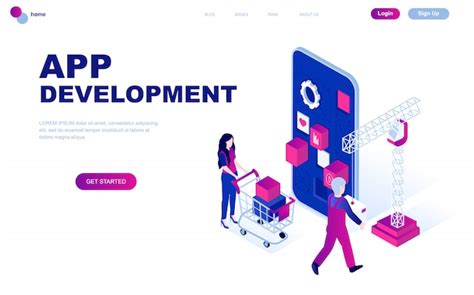 Premium Vector Mobile Application Development Isometric Concept
