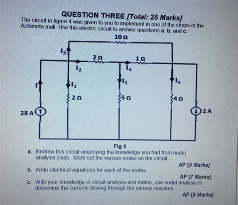 solved question three [total 25 marks] the circuit in