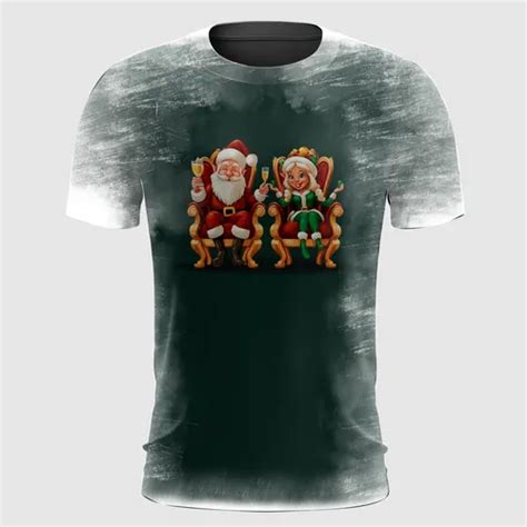 Camiseta Papai E Mamãe Noel Casal Real Frete Grátis