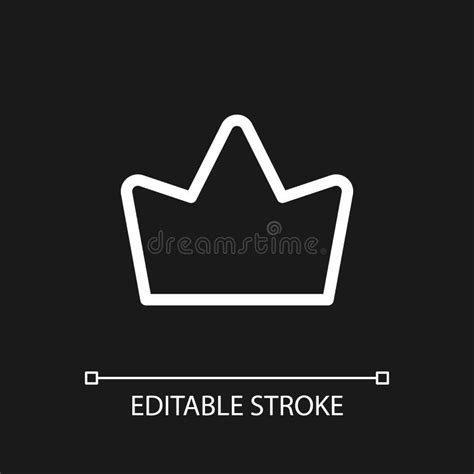 Crown Pixel Perfect White Linear Ui Icon For Dark Theme Stock Vector Illustration Of Element