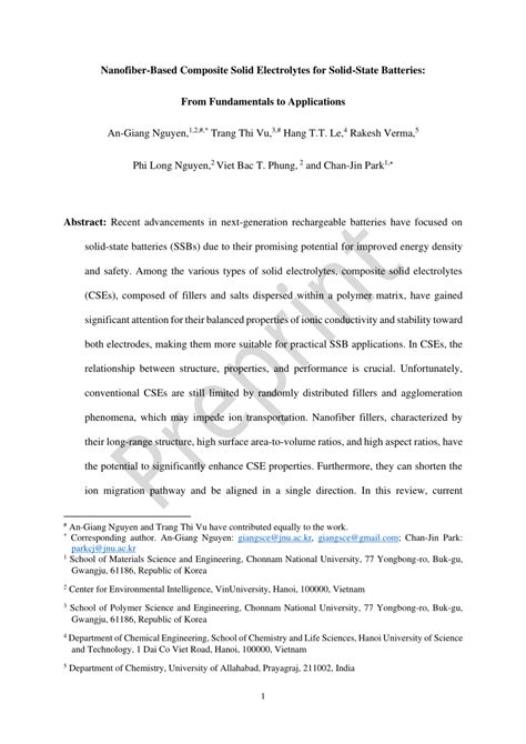 Pdf Nanofiber Based Composite Solid Electrolytes For Solid State