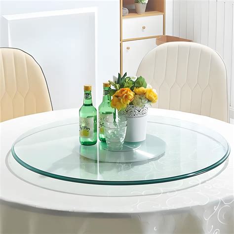 Tempered Rotating Glass Table Top With Base Dining Table Glass