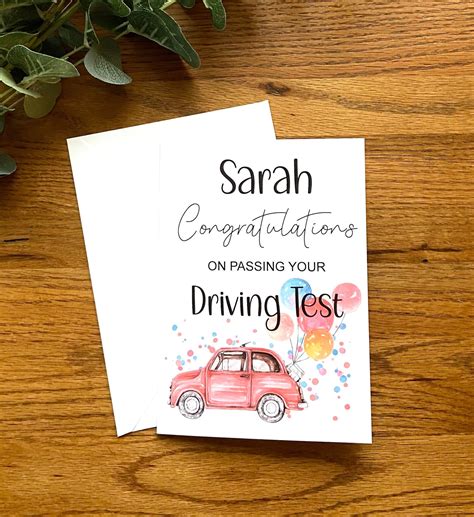 Passed Driving Test Card Congratulations Driving Test Pass Card