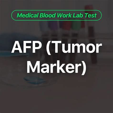 AFP Tumor Marker Blood Work Lab Test Wittmer Rejuvenation Clinic