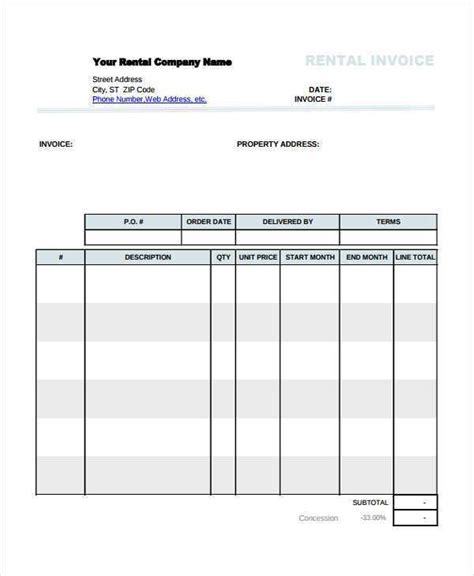 53 Online Monthly Invoice Template Free Word Formating With Monthly