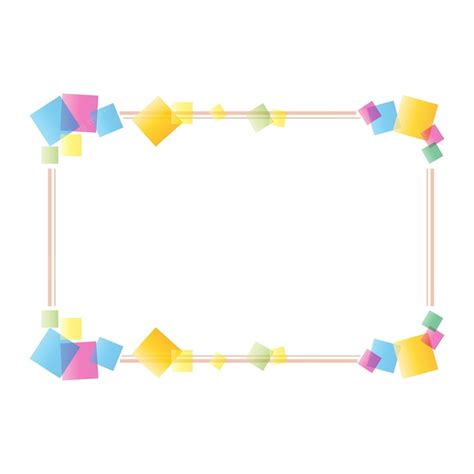 Premium Vector Cute Colorful Decorative Rectangular Border With Square Shape Pattern Photo