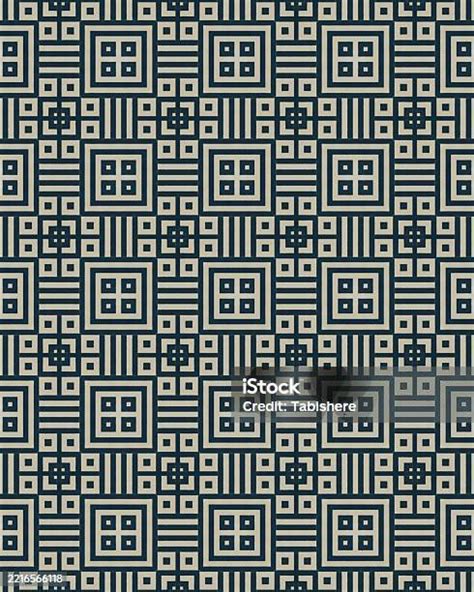 복잡한 기하학적 패턴은 맞물리는 사각형과 선형 디자인을 보여주어 차분한 톤으로 시각적으로 역동적인 질감을 만듭니다 개념에 대한 스톡 벡터 아트 및 기타 이미지 Istock