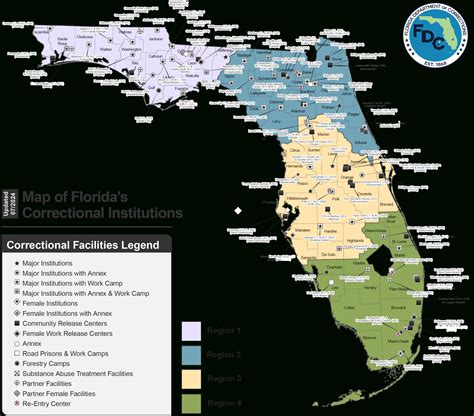 Map Of Prisons In Florida Maps Of Florida