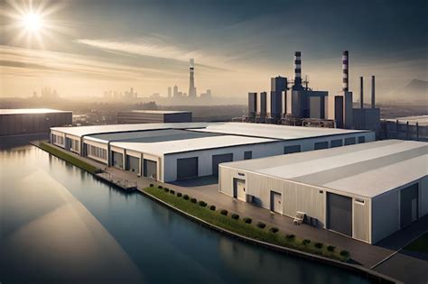 Premium Ai Image A Rendering Of The New Factory Building