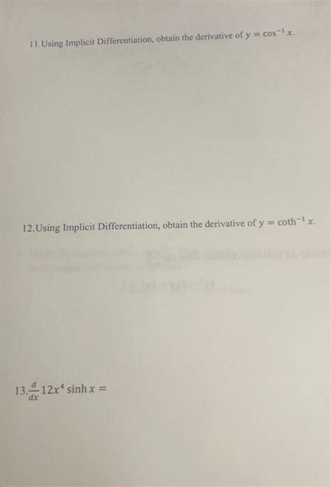 solved 11 using implicit differentiation obtain the