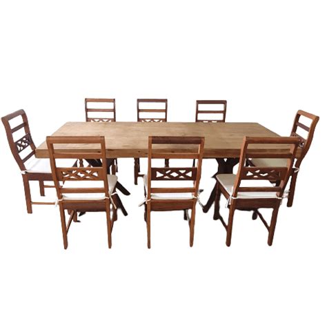 Mesa Retangular 8 Lugares Com Cadeiras De Madeira Manoela Santiago