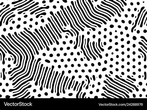 Diffusion Reaction Seamless Pattern Black Vector Image