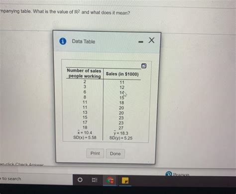 Solved Mpanying Table What Is The Value Of R And What Does Chegg Com