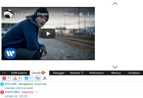 Javascript Youtube Api Failing On Ie Stack Overflow