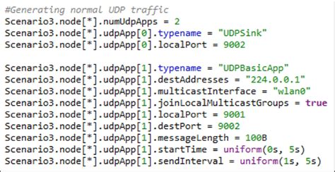 Configuration Parameters For Udp Normal Traffic Download Scientific Diagram