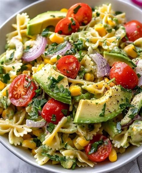 Avocado Pasta Salad Recipe Easy Foods