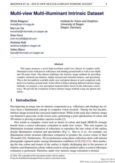 Pdf Multi View Multi Illuminant Intrinsic Dataset