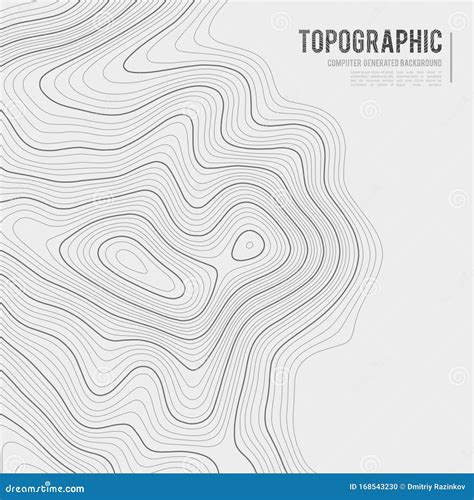 Grey Contours Vector Topography Geographic Mountain Topography Vector