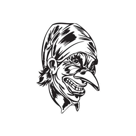 Smirking Pointy Nose Goblin Jester Head Decal Vinyl Disorder