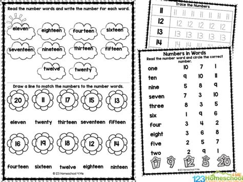 Learning Numbers 1 20 Worksheets Worksheets For Kindergarten