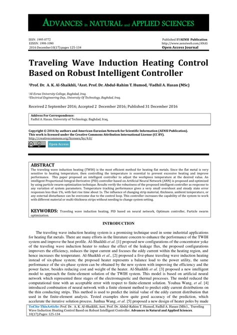 Pdf Traveling Wave Induction Heating Control Based On Robust Intelligent Controller