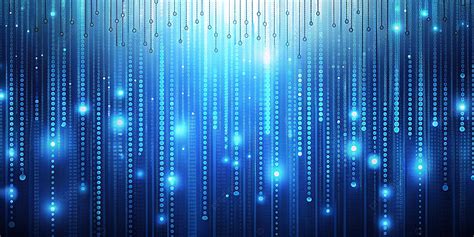 Abstract Blue Digital Background With Binary Code And Lights Stock