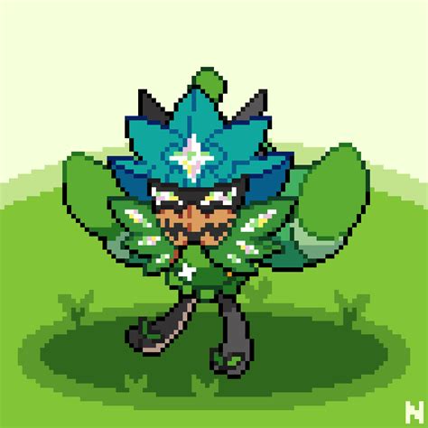 Sprite Di Pokemon Pixel Sprite Art Of A New Dog Like Pokemon With Blue